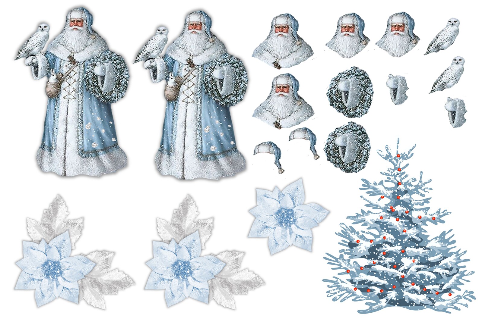 Christmas Clipart Bundle With Free Backgrounds Pack and Free | Etsy