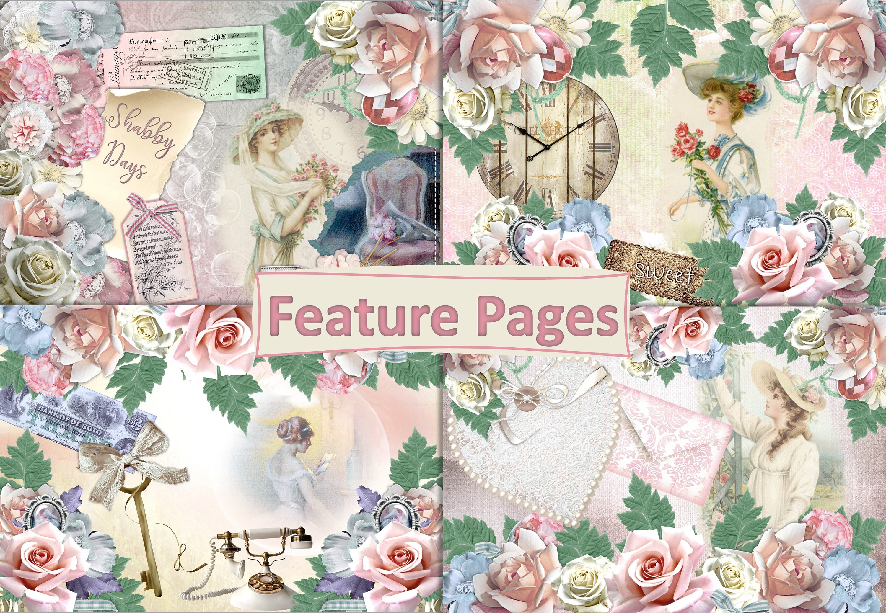 Printable Journal Kit Shabby Chic Days With Free Ephemera. - Etsy UK