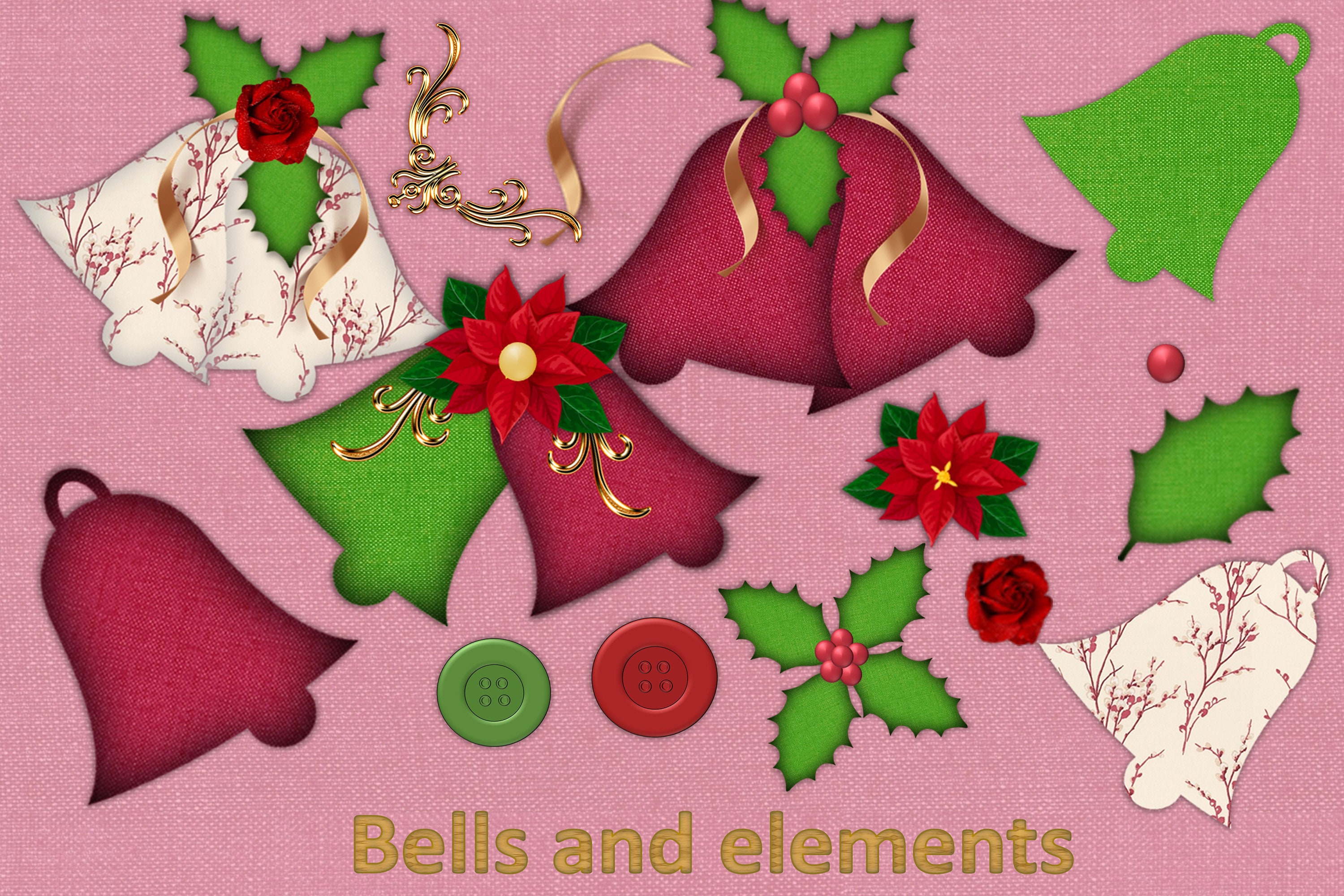 Christmas Clipart Bundle 75 Elements for Commercial Use | Etsy