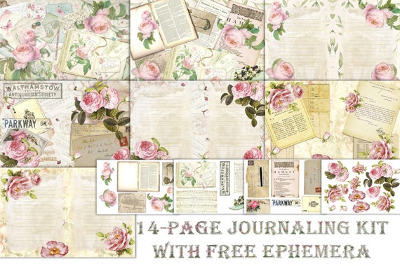 Paper Paper & Party Supplies Vintage Shabby chic junk journal printable ...