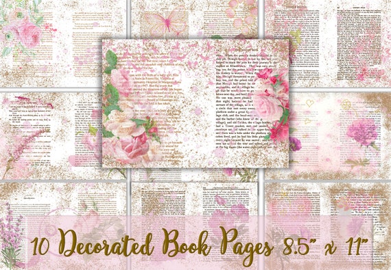 Printable Journaling Kit Decorated Book Pages Filler Pages | Etsy
