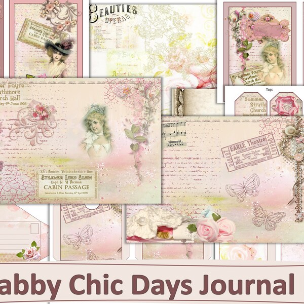 Shabby Chic Journal Pages - Etsy