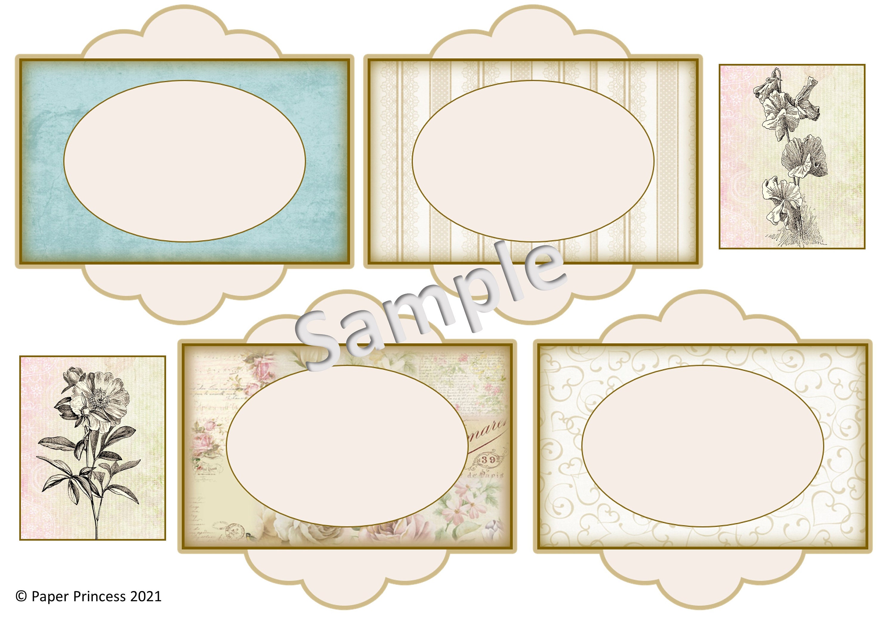 28 Shabby Chic Vintage Labels Ephemera for Journals | Etsy