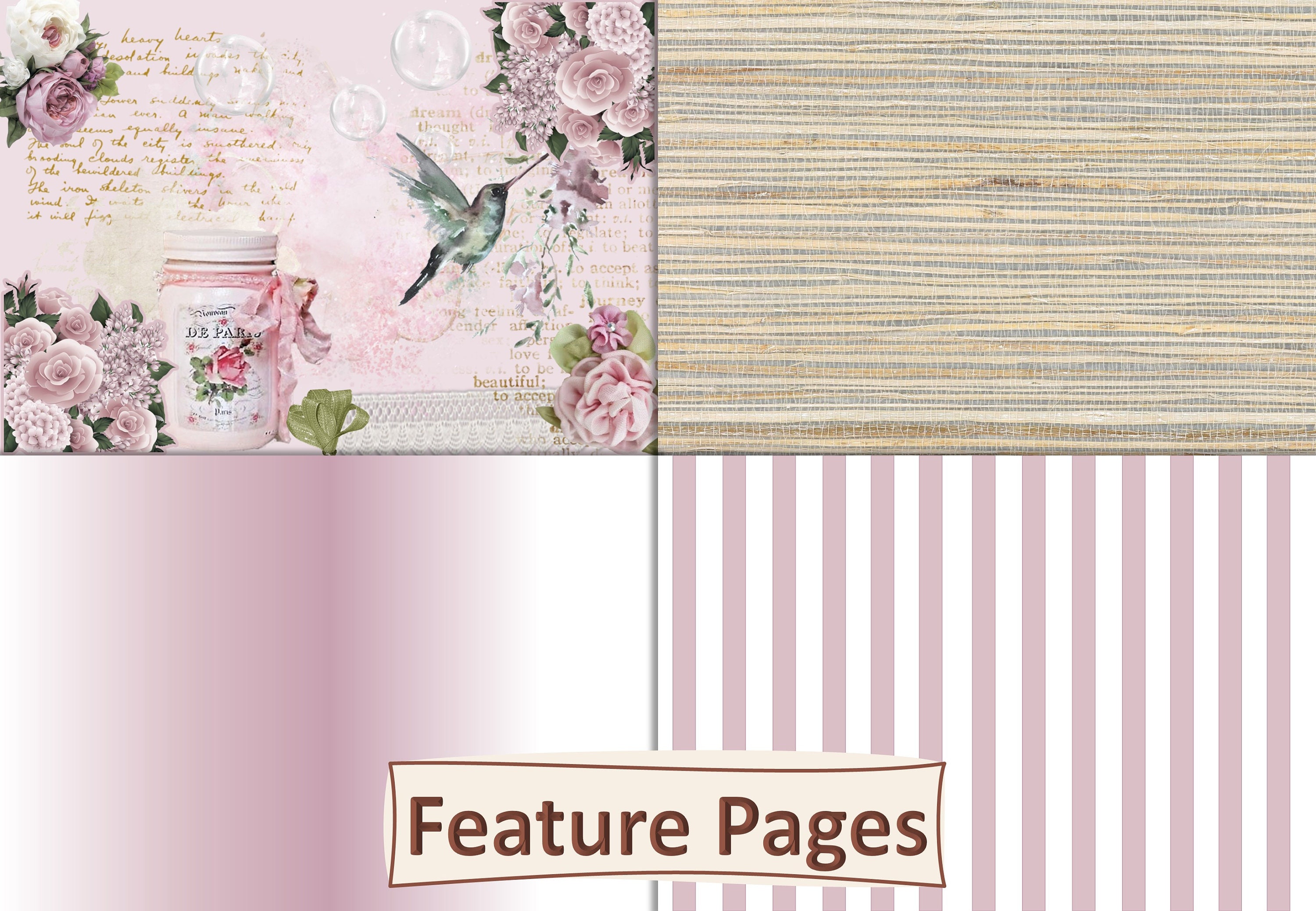 Printable Journal Kit Shabby Chic Summer With Pockets Tag - Etsy