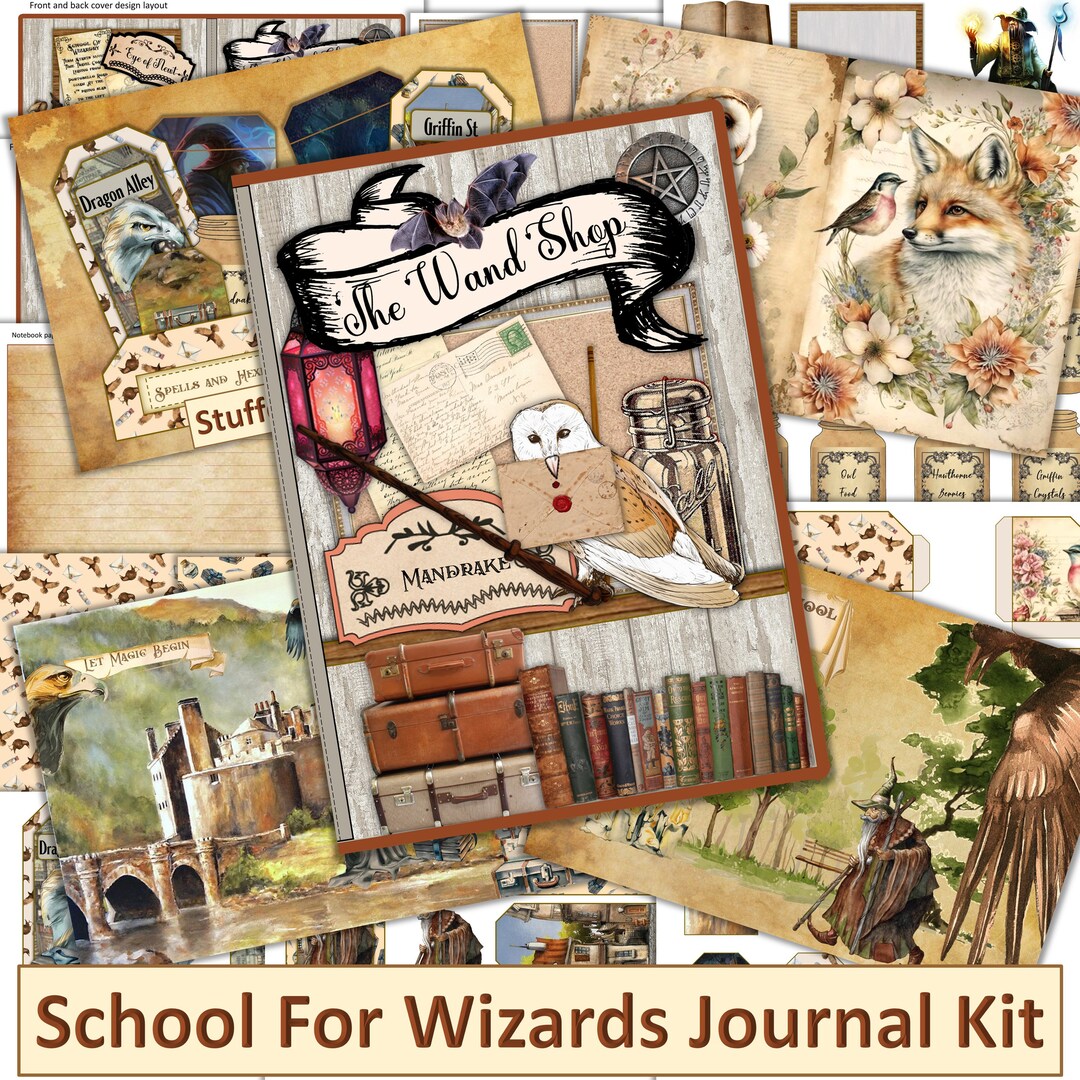 School for Wizards Journal Notebook Kit Printable JPEGS and PDF - Etsy