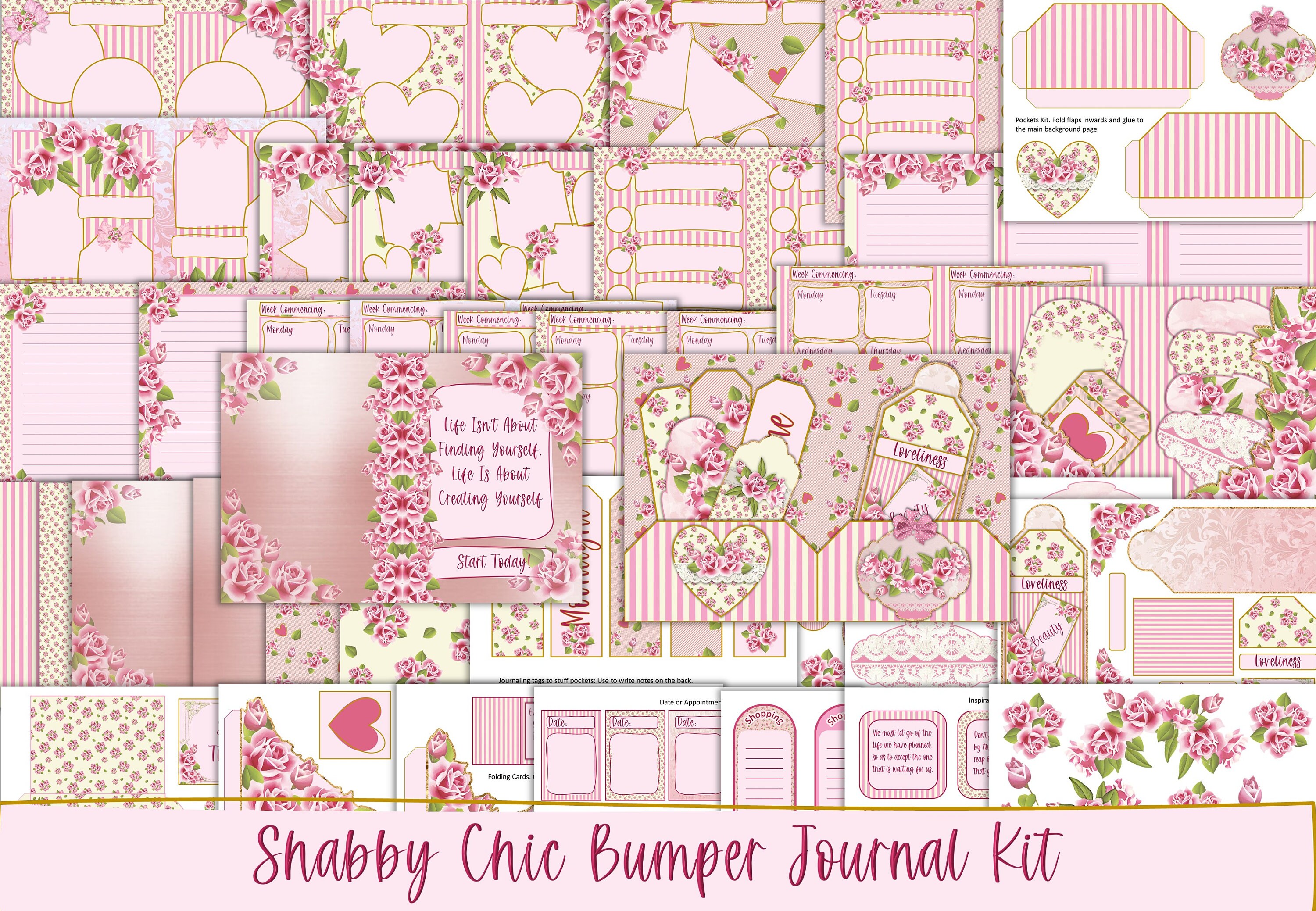 Planner Journal Kit Bumper Pack. 40 pages pockets | Etsy