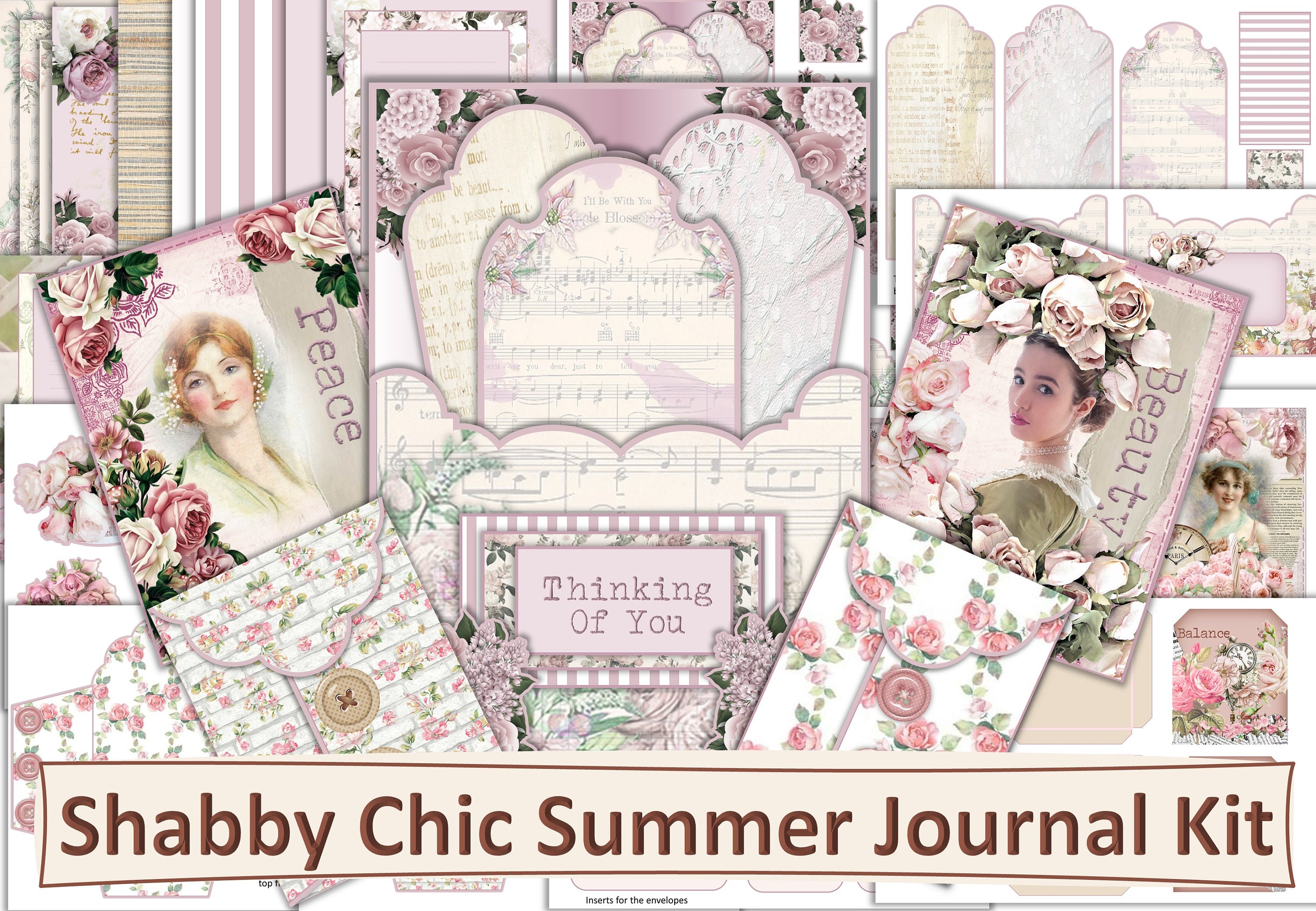 Printable Journal Kit Shabby Chic Summer With Pockets Tag - Etsy