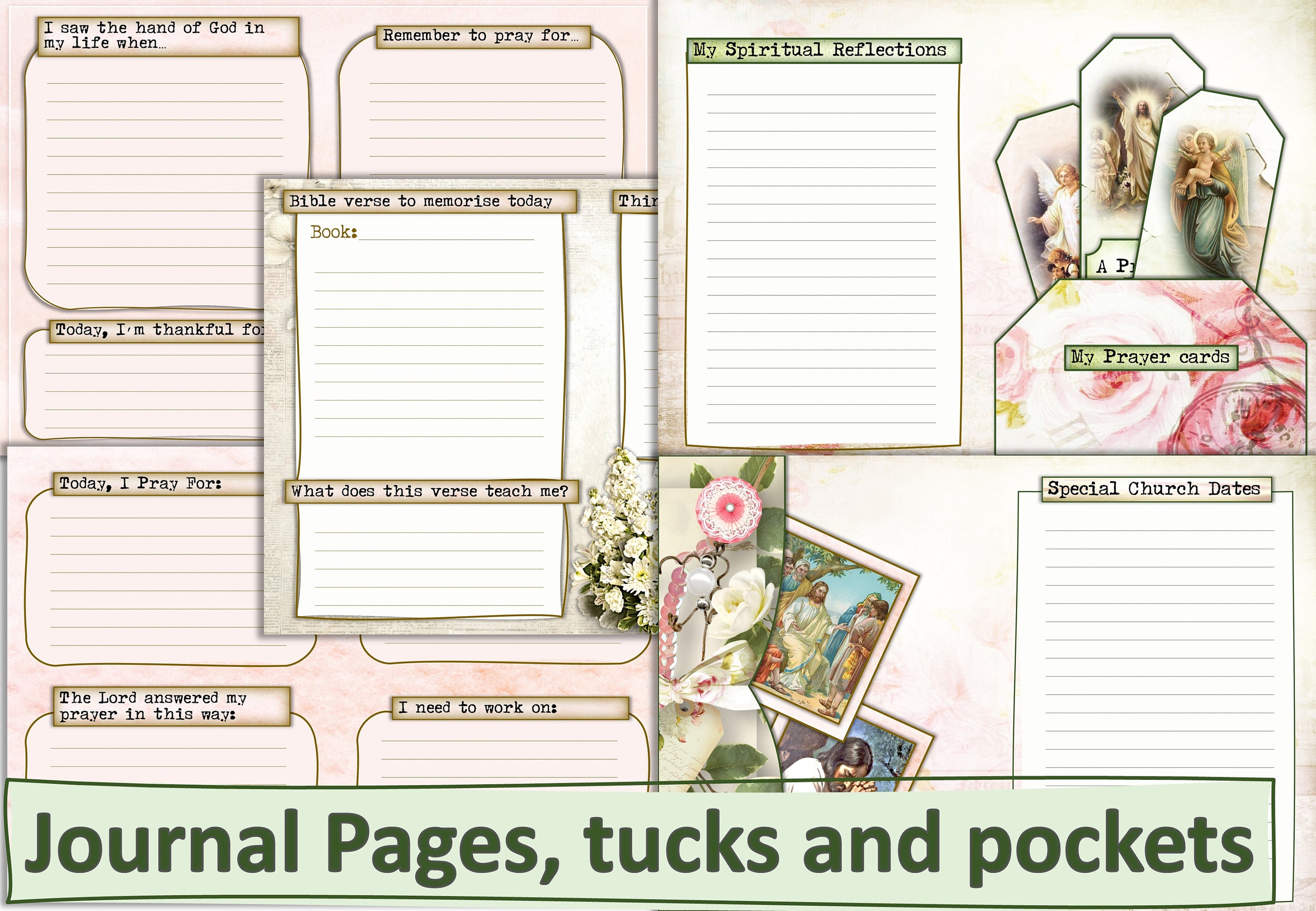 Printable Prayer Journal Kit With Free Ephemera. Christian | Etsy
