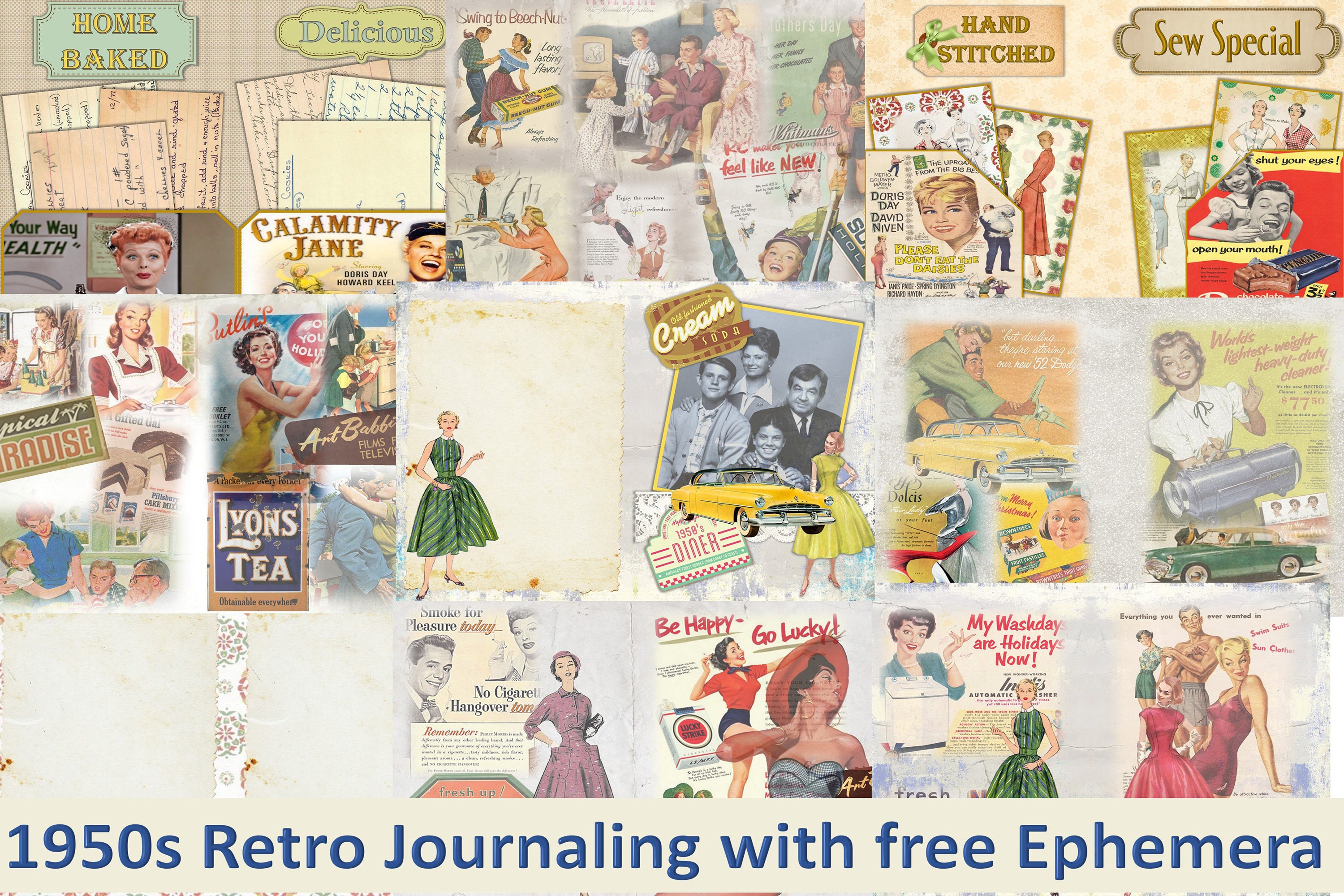Printable Journaling Kit 1950s Retro Vintage With Free - Etsy UK