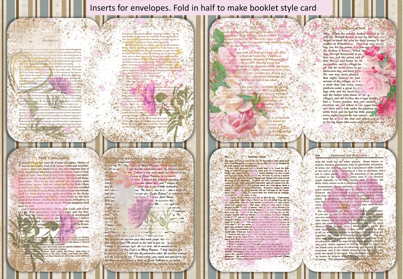 Printable Shabby Chic Envelope Ephemera Kit with inserts. 4 | Etsy