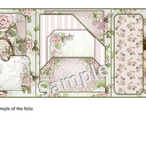 Printable Shabby Chic Folio Kit. Backgrounds, Tags, Ephemera, Pockets Front and Back Cover and ...