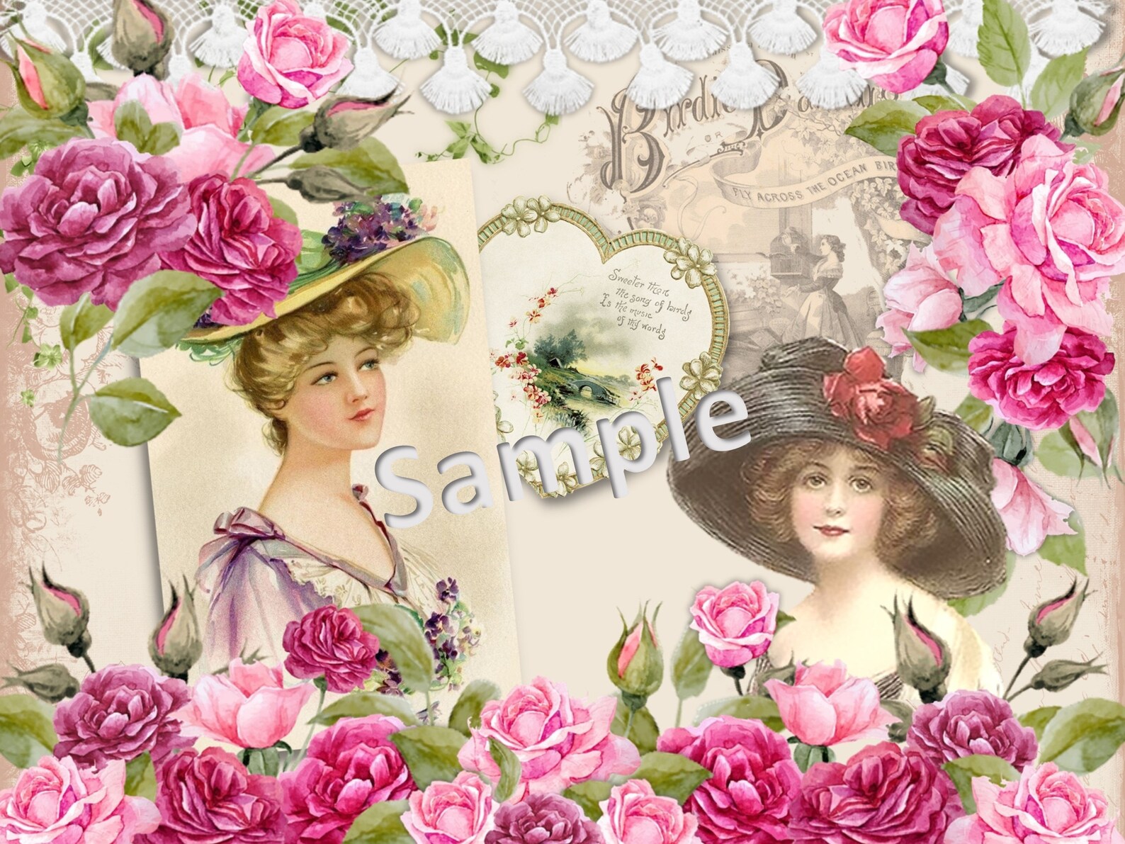 Printable Victorian Collage Journal Pages Backgrounds. 8.5 X | Etsy UK