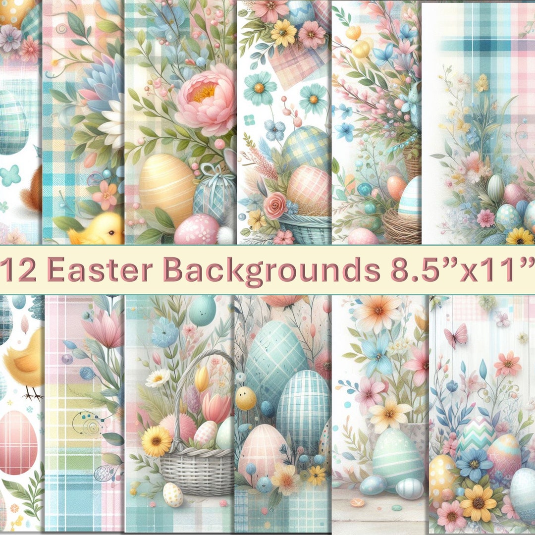 12 Printable Easter Backgrounds Plus 8 FREE Backgrounds JPEGS - Etsy