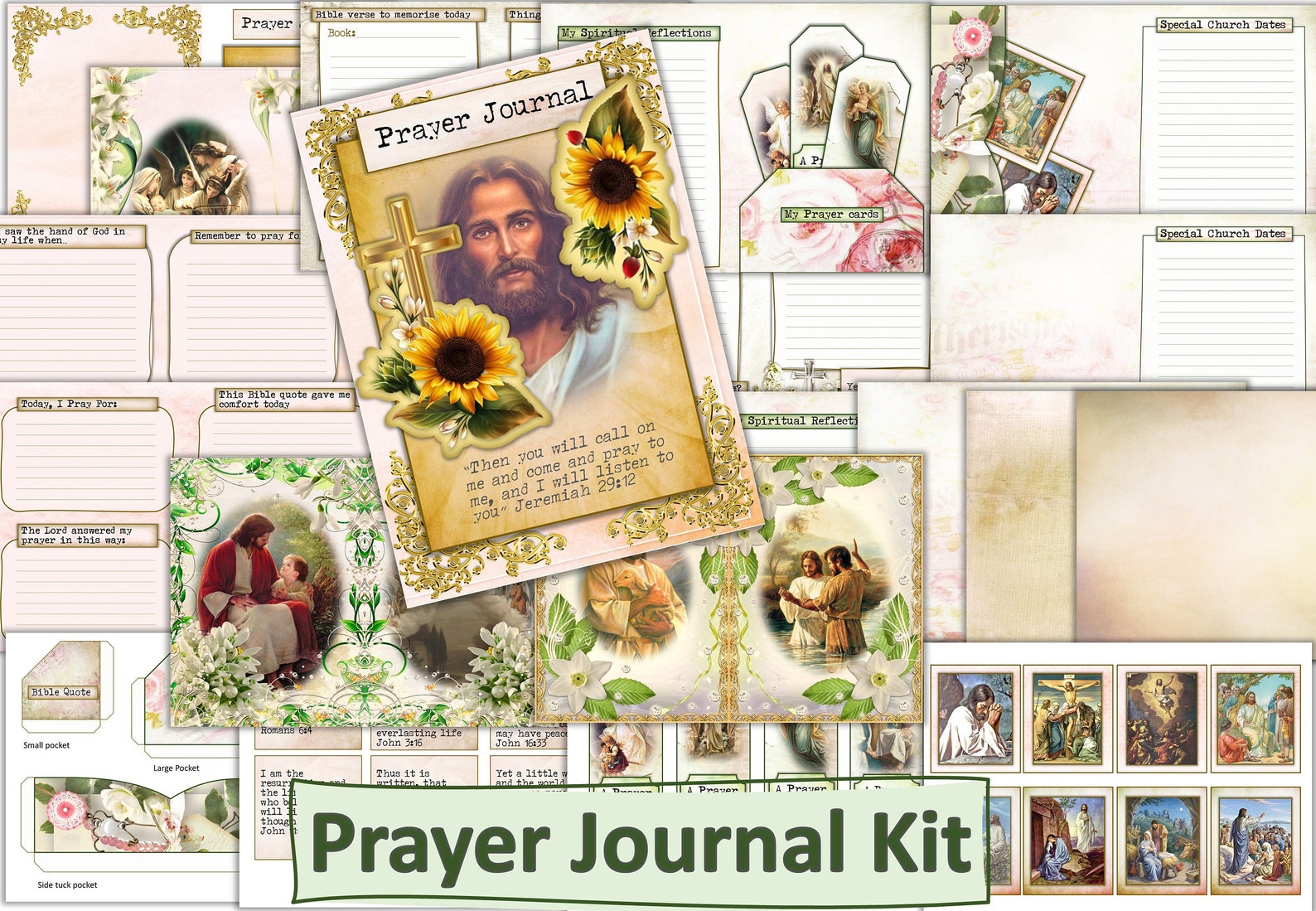Printable Prayer Journal Kit With Free Ephemera. Christian | Etsy
