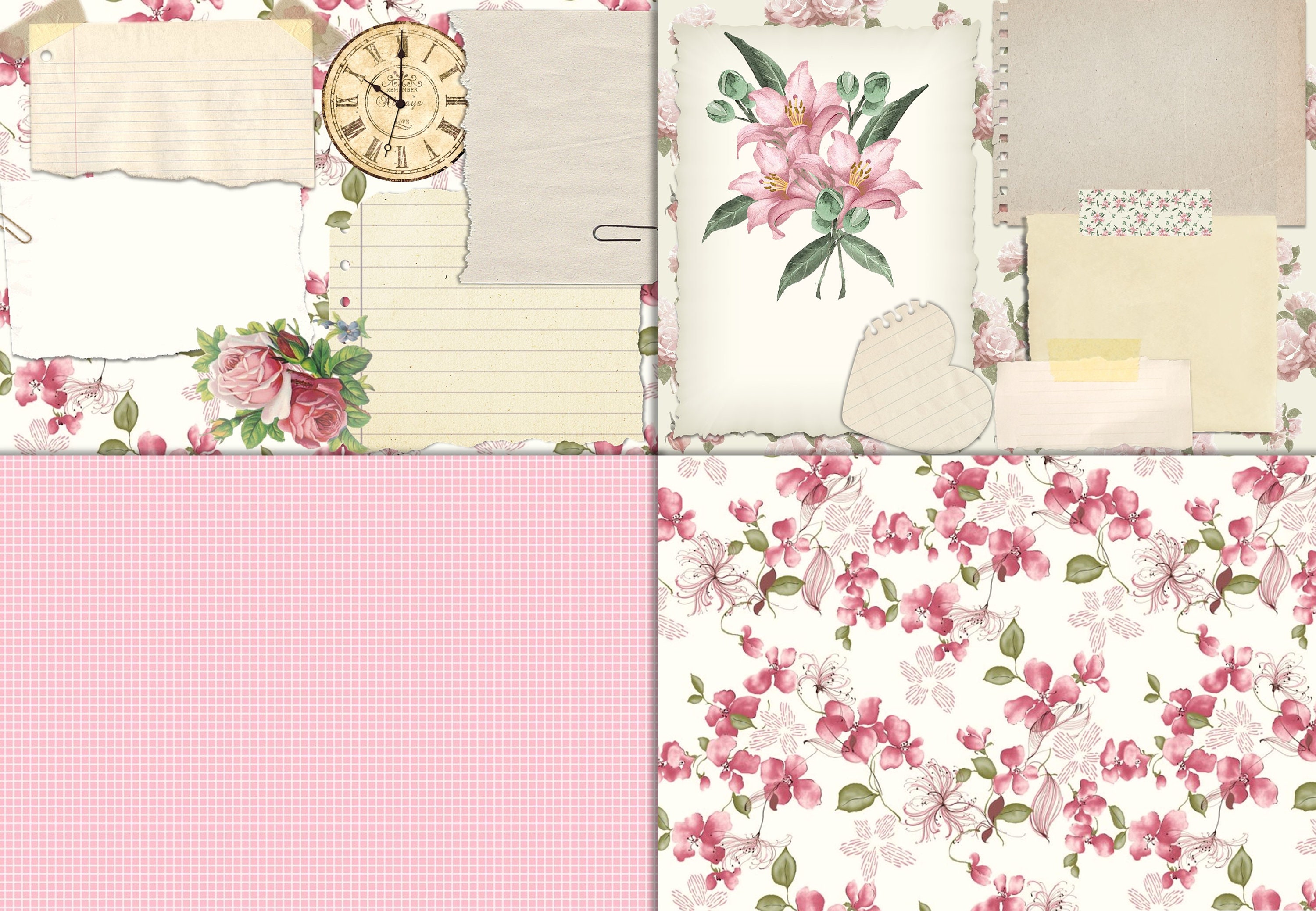 Printable Scrap Paper Junk Journal Kit With FREE Ephemera. 20 | Etsy