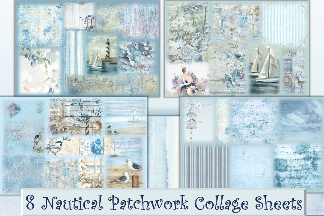 Printable Nautical Collage Sheets 8.5 X 11 Inches Commercial Use - Etsy