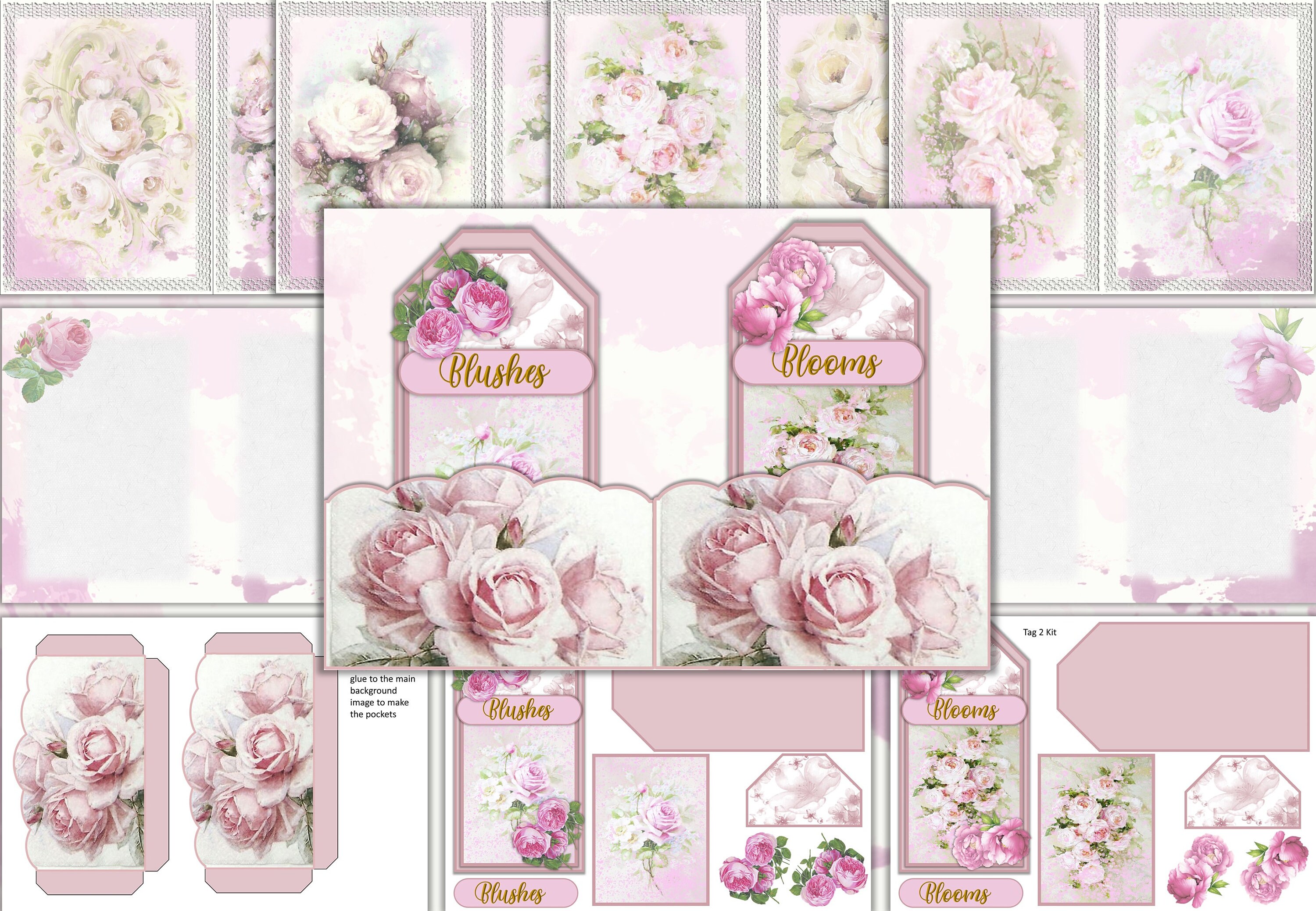 Printable Shabby Chic Journal Kit. Blushes and Blooms. Free - Etsy Canada