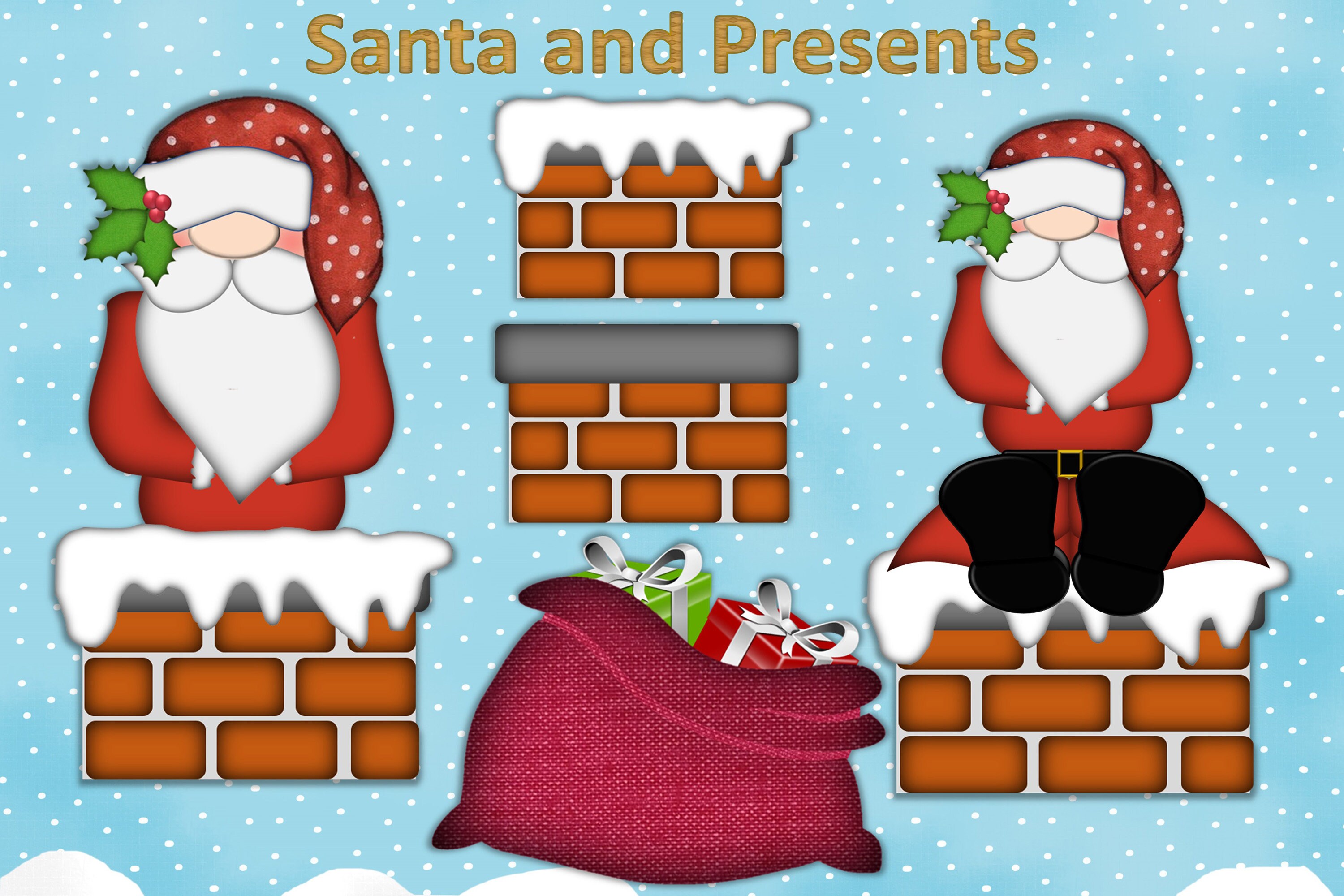 Christmas Clipart Bundle 75 Elements for Commercial Use | Etsy