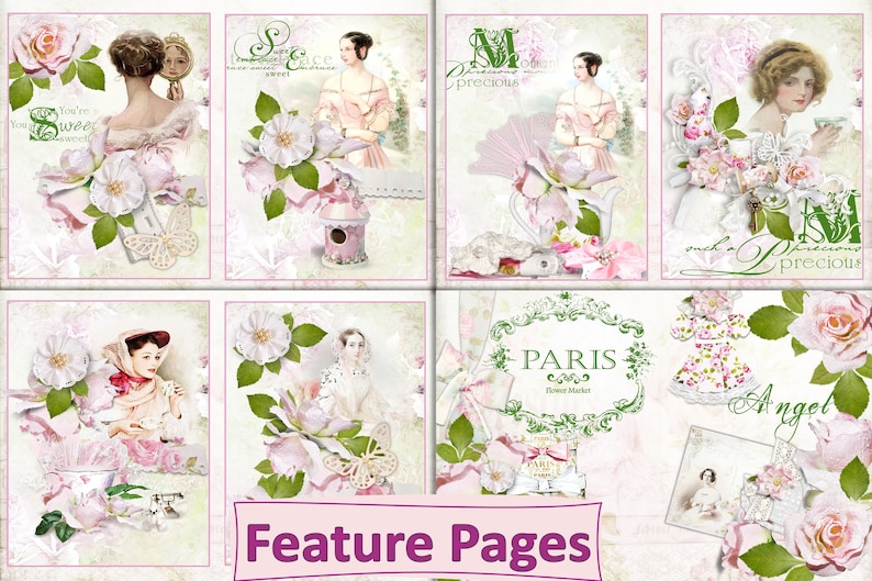 Printable Shabby Chic Journal Kit. With Free Ephemera. JPEG - Etsy UK