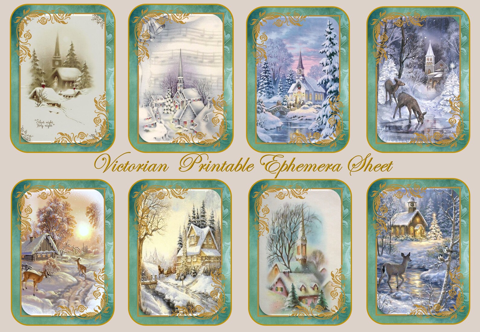 Victorian Printable Ephemera Sheets x2 With All PNG Files - Etsy