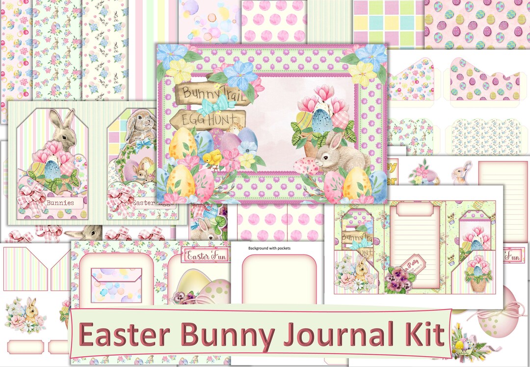 Printable Easter Bunny Journal Kit With Free Ephemera, Pockets, Fussy ...