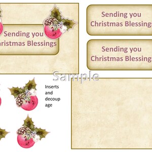 Printable Christmas Card Making Kit. With Inserts and Envelopes. JPEG ...