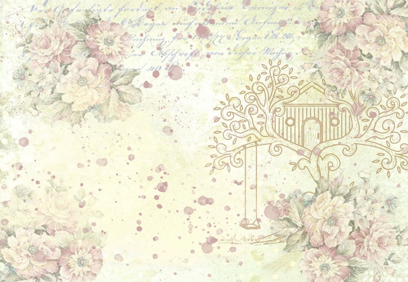 Printable Vintage Shabby Chic Backgrounds Digital Paper A4 - Etsy UK