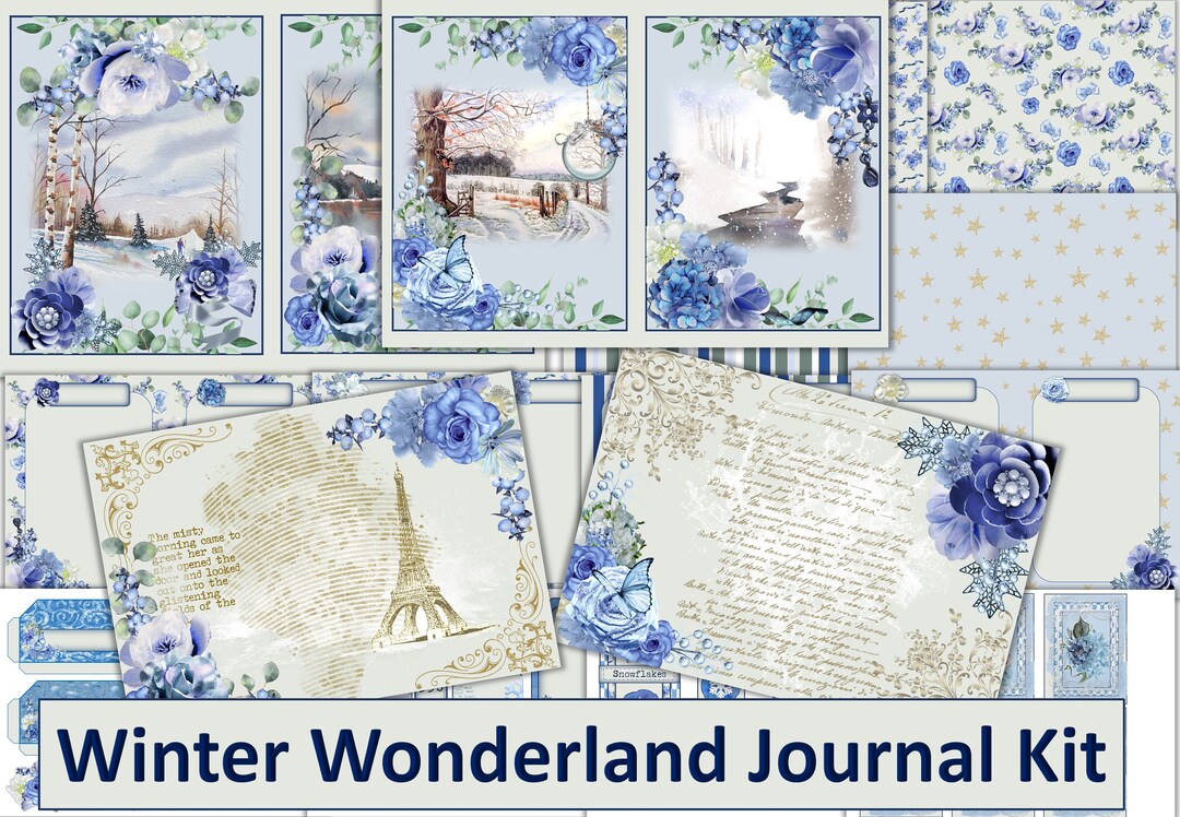 Printable Winter Wonderland Journal Kit With Pockets Tags - Etsy UK