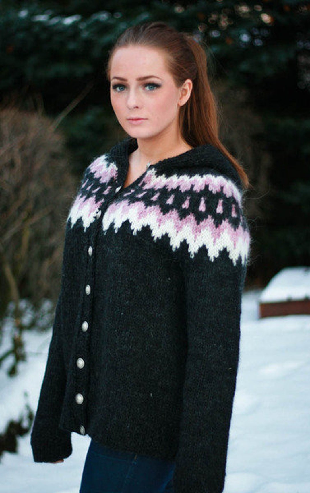 Cardigan, Handknitted From Pure Wool. - Etsy