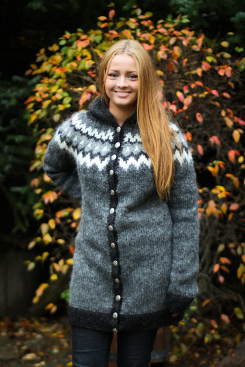 Cardigan, Handknitted From Pure Icelandic Wool. - Etsy
