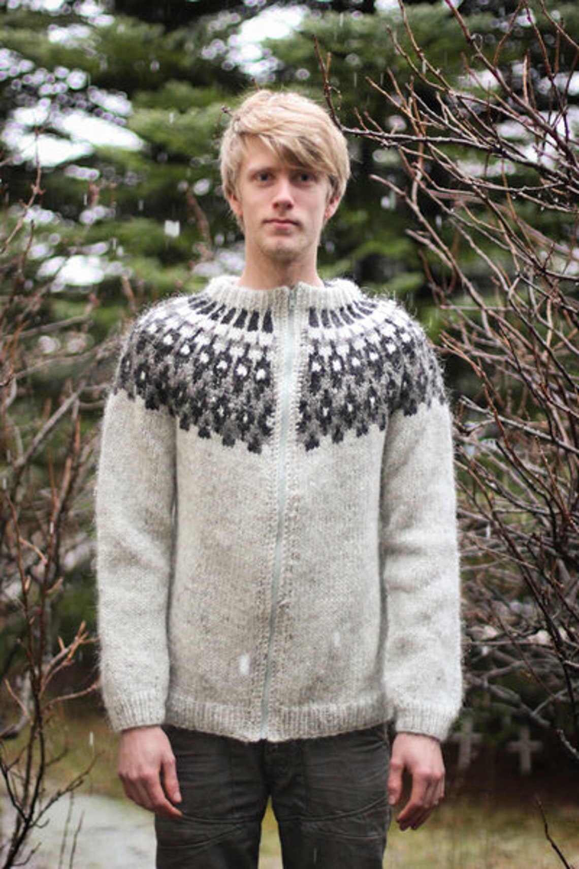 Cardigan, Handknitted From Pure Icelandic Wool. - Etsy