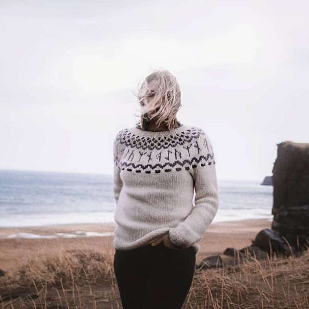 Icelandic Sweater With Rune Pattern - Etsy
