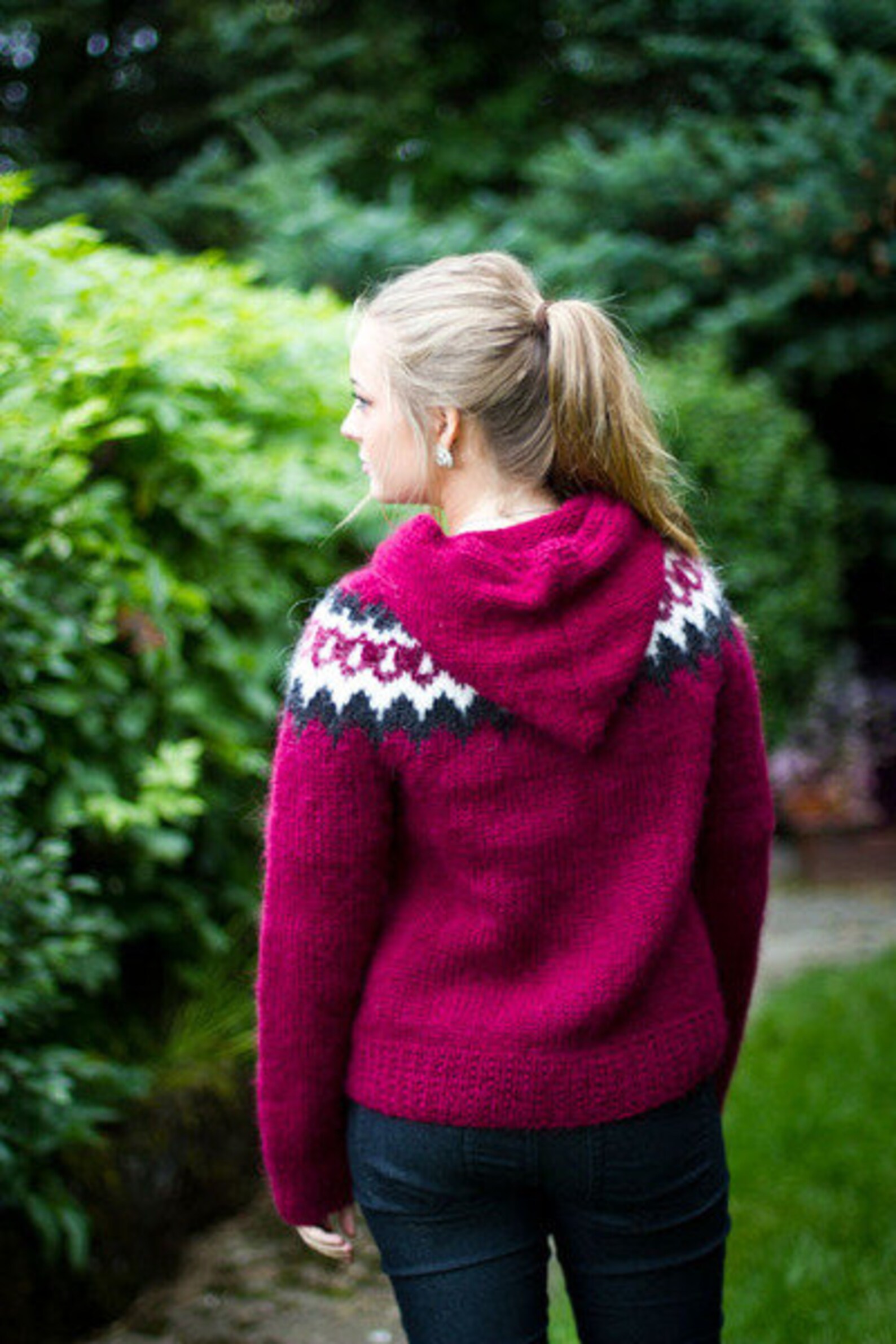 Cardigan With Hood Handknitted From Pure Wool. - Etsy