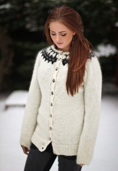Cardigan, Handknitted From Pure Wool. - Etsy
