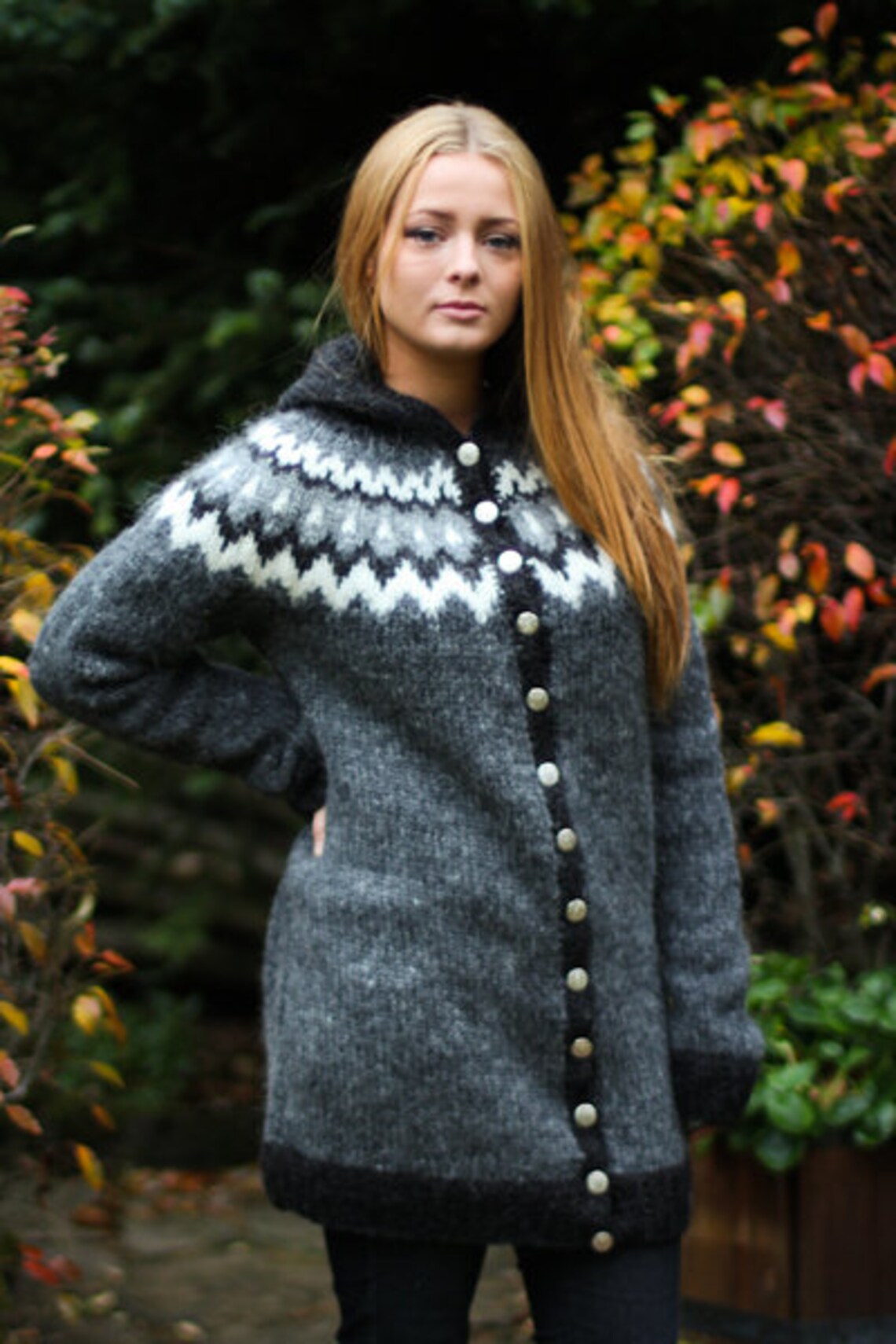 Cardigan, Handknitted From Pure Icelandic Wool. - Etsy