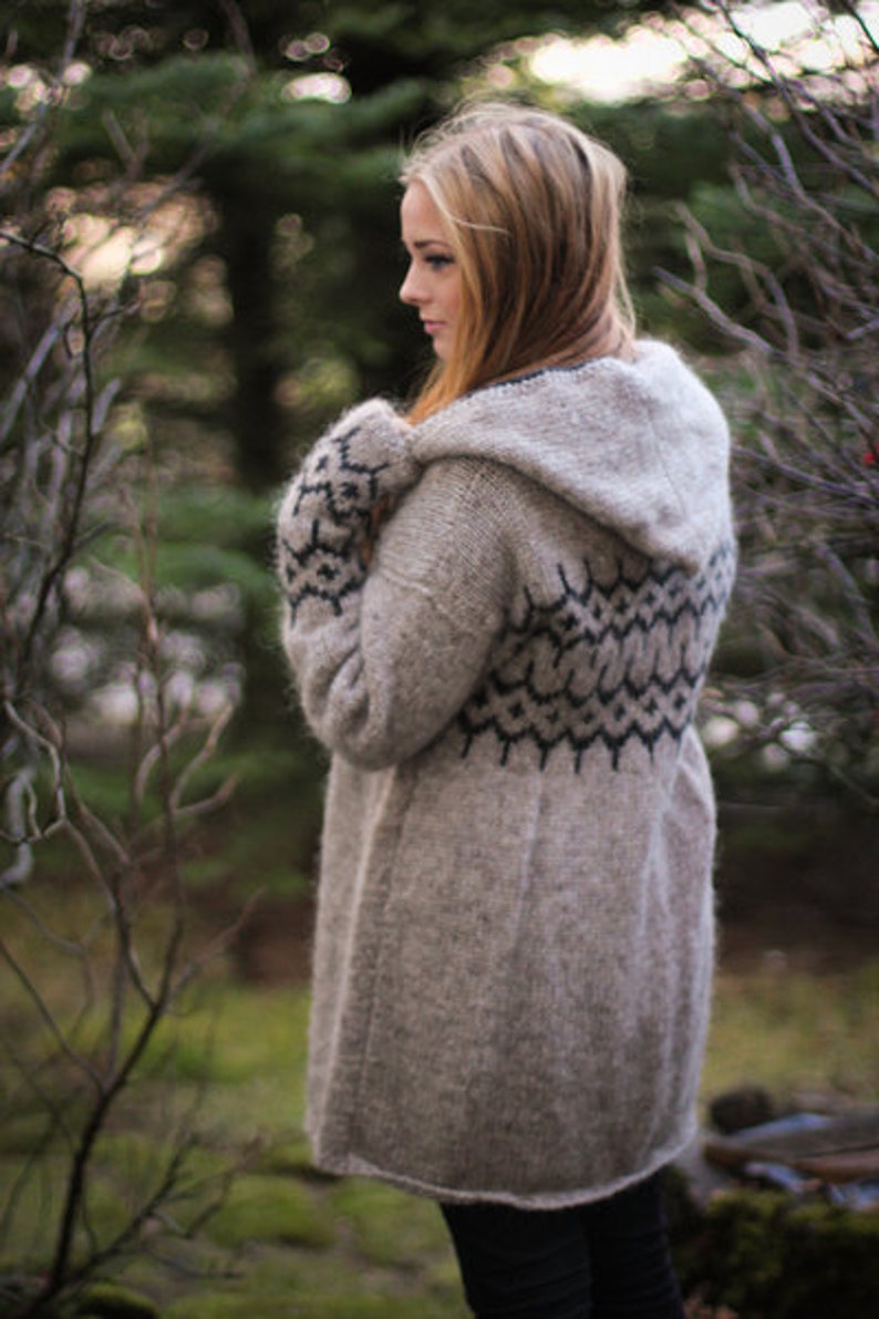 Cardigan, Handknitted From Pure Icelandic Wool. - Etsy