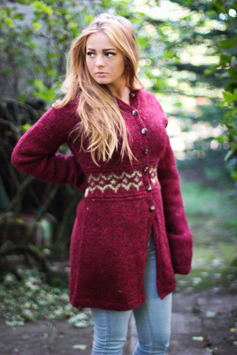 Cardigan Handknitted From Pure Icelandic Wool. - Etsy