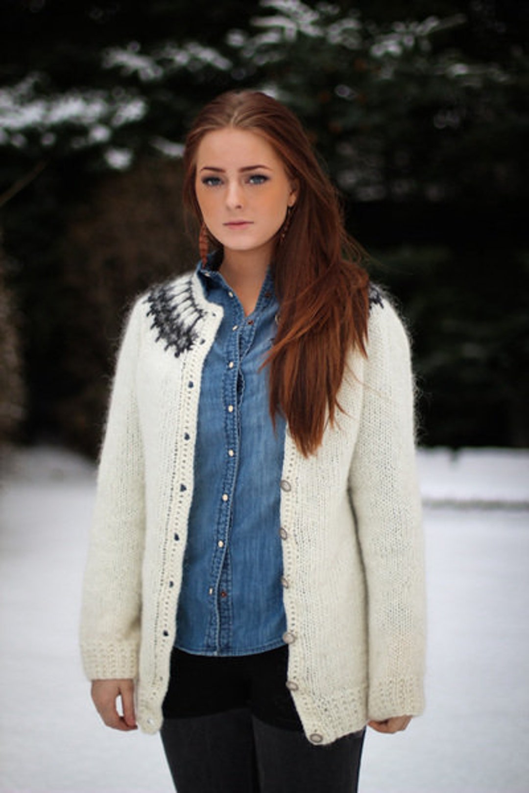 Cardigan, Handknitted From Pure Wool. - Etsy