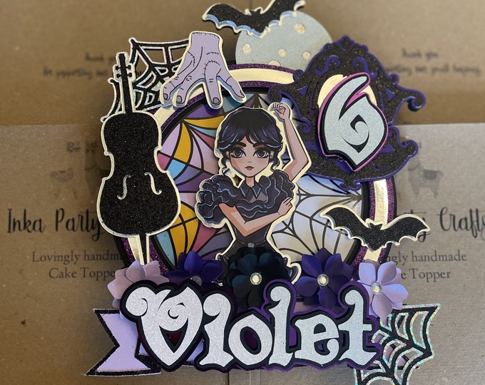 Handmade Goth Girl Cake Topper Wednesday Cake Decor Birthday Party ...