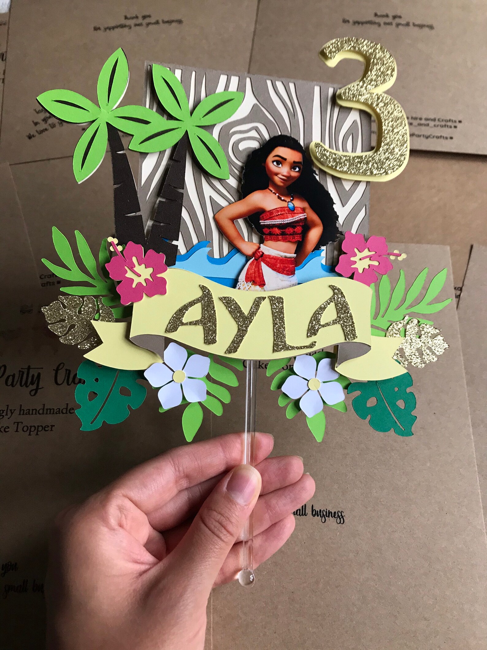 Moana Inspired Cake Topper 3D Moana Cake Topper Birthday - Etsy UK