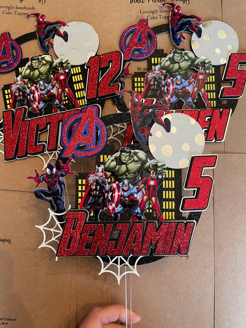 3D Super Heroes Cake topper Avengers Personalised Handmade | Etsy