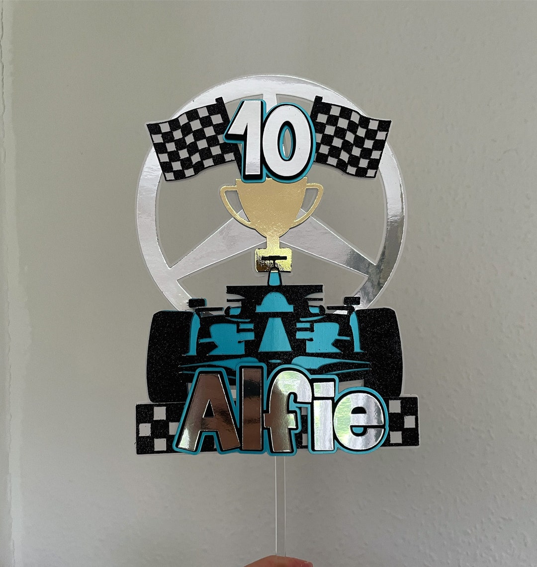 Formula 1 Inspired Cake Topper | Car Racing Cake Topper | Lewis ...