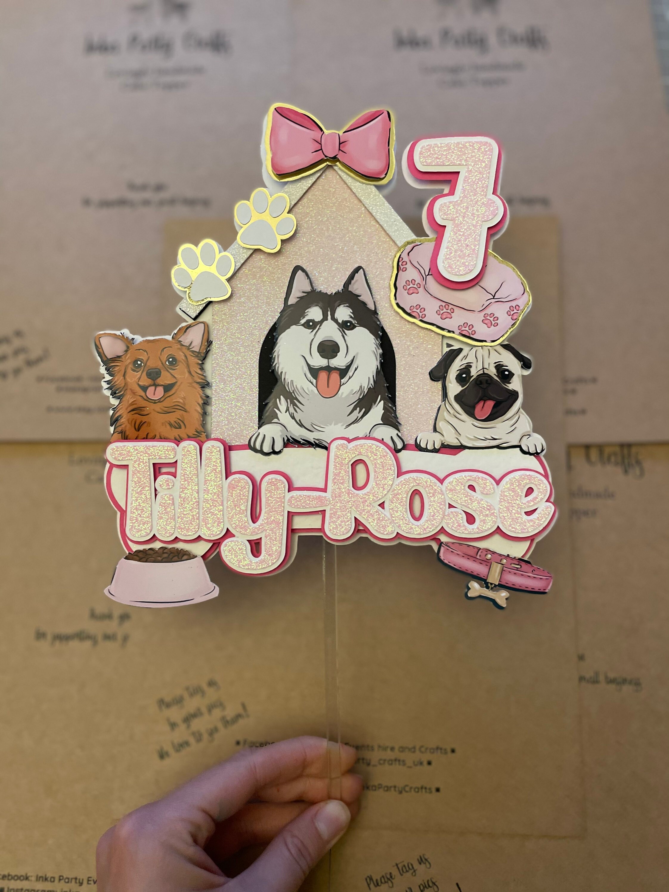 Cute Dogs Cake Topper Pups Cake Topper Personalised Dog - Etsy