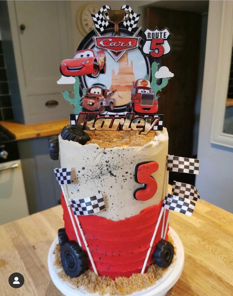 Cars Inspired Cake Topper Cars Movie Handmade Cake Topper - Etsy