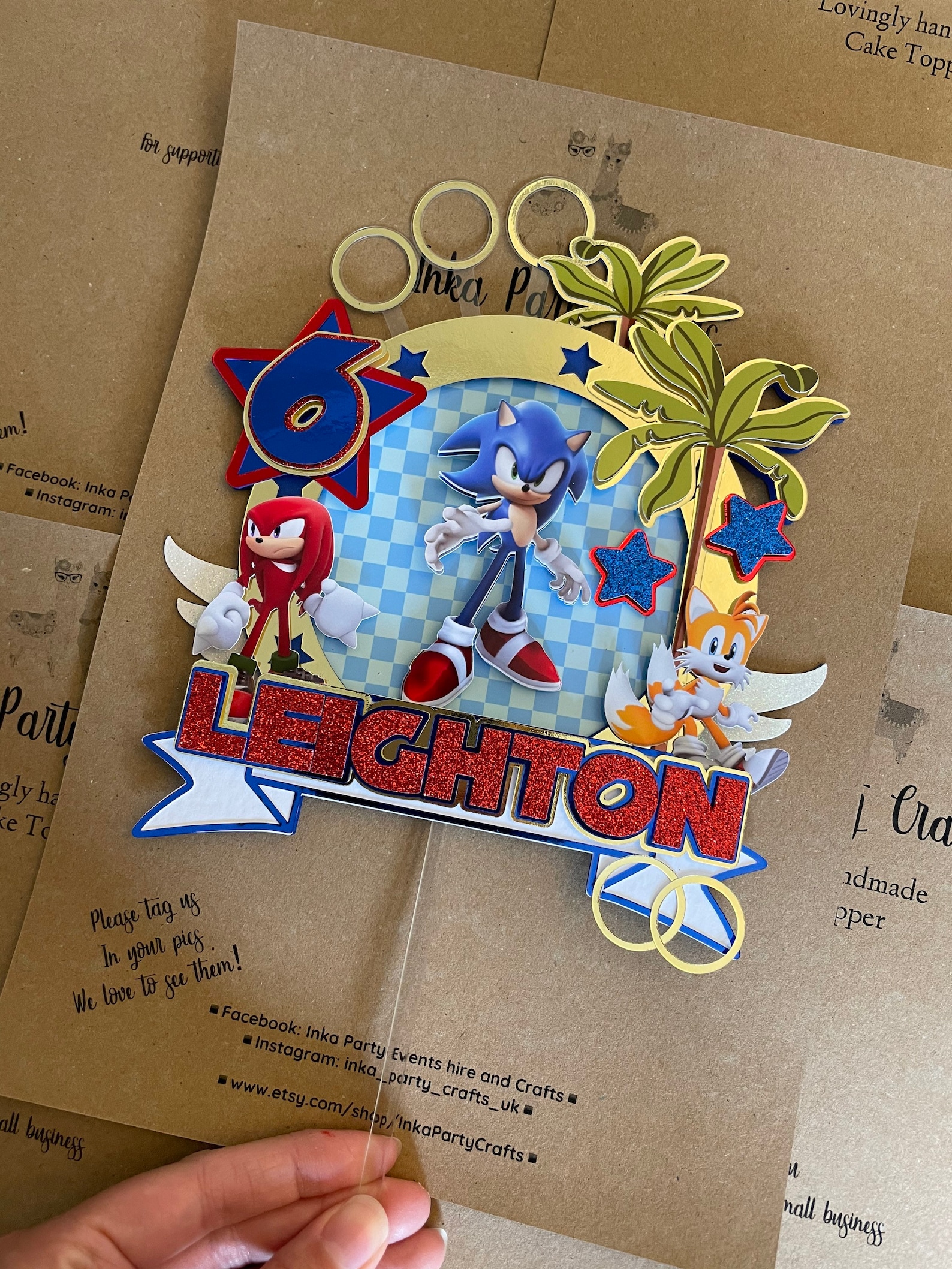 Sonic Hedgehog Inspired Cake Topper | 3D Sonic Cake Topper | Sonic ...