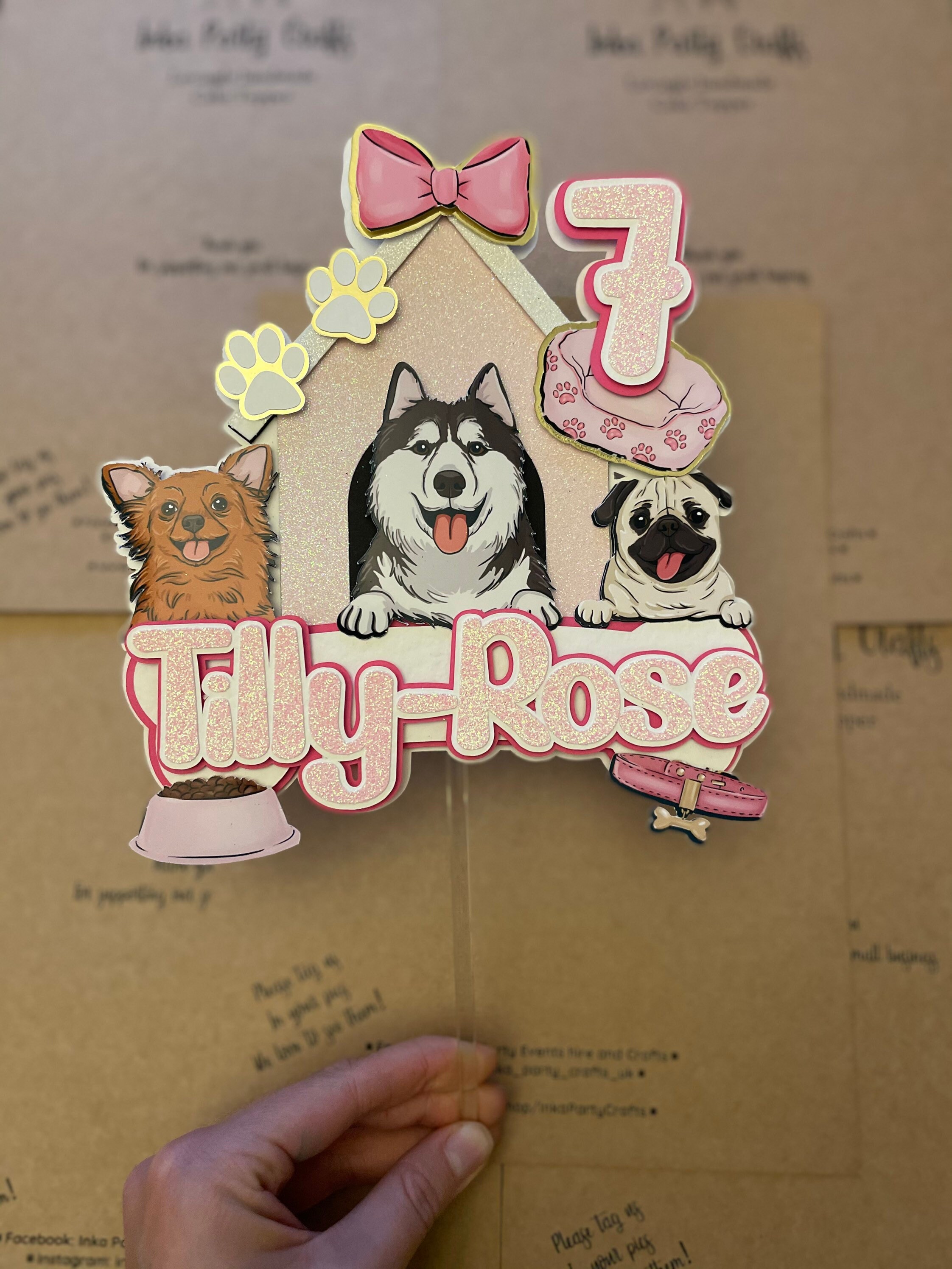 Cute Dogs Cake Topper Pups Cake Topper Personalised Dog - Etsy