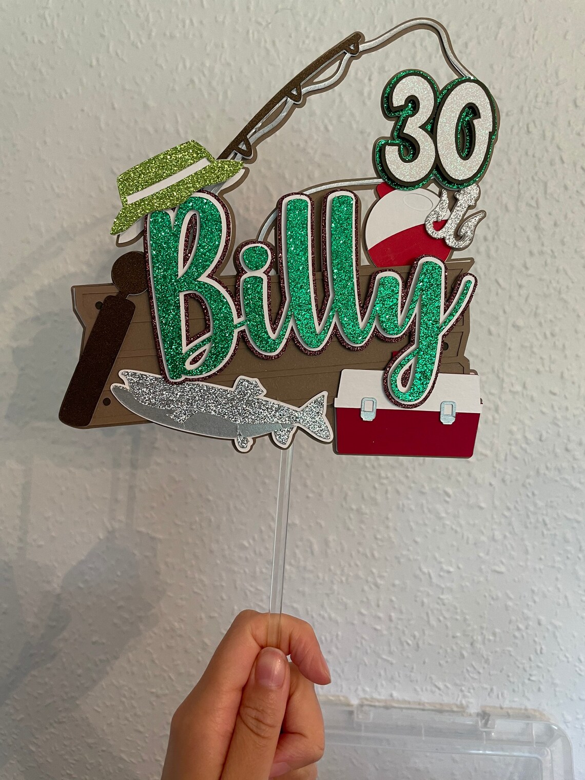 Fishing Inspired Cake Topper Handmade Personalised Cake - Etsy