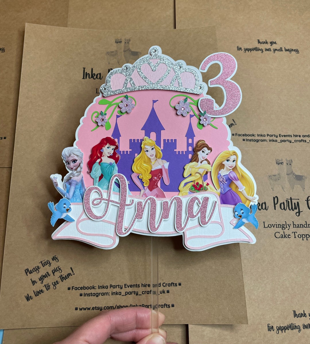 Handmade Disney Princess Cake Topper Frozen Little Mermaid Belle ...