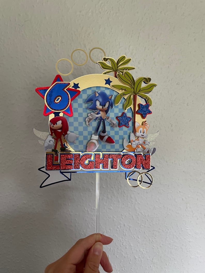 Sonic Hedgehog Inspired Cake Topper | 3D Sonic Cake Topper | Sonic ...