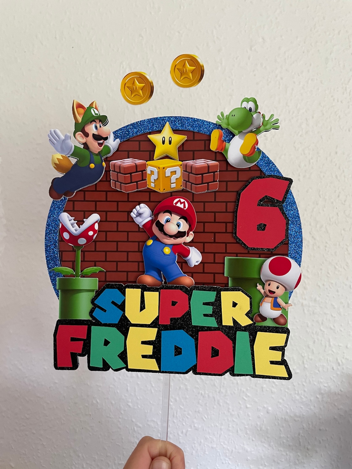 Super Mario Bros Cake Topper Handmade Mario Bros Cake Topper - Etsy